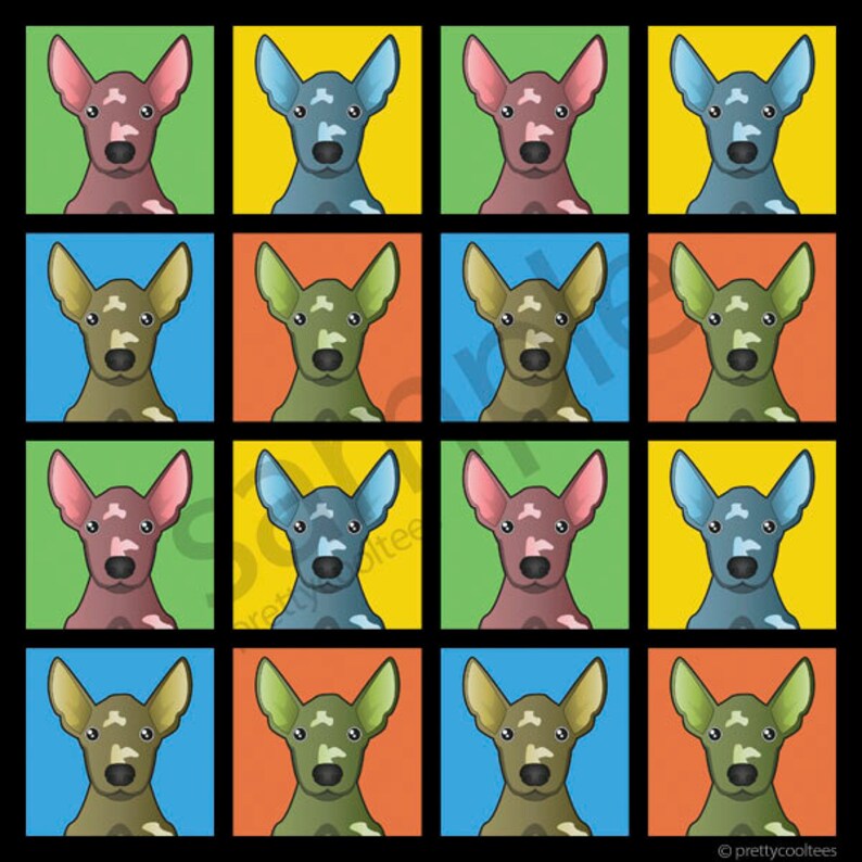 Xoloitzcuintli Cartoon Pop-art T-shirt Tee - Men's, Women's Ladies ...