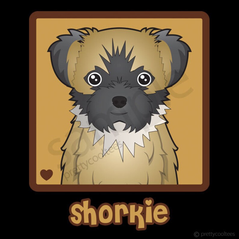 Shorkie Cartoon Heart T-shirt Tee Men's Women's - Etsy