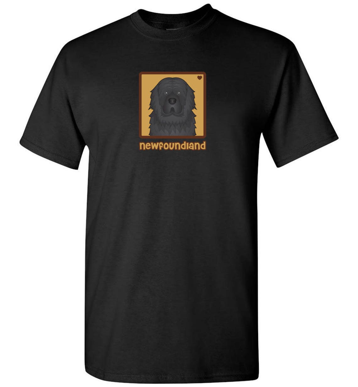 Newfoundland Dog Cartoon Heart T-shirt Tee Men's - Etsy