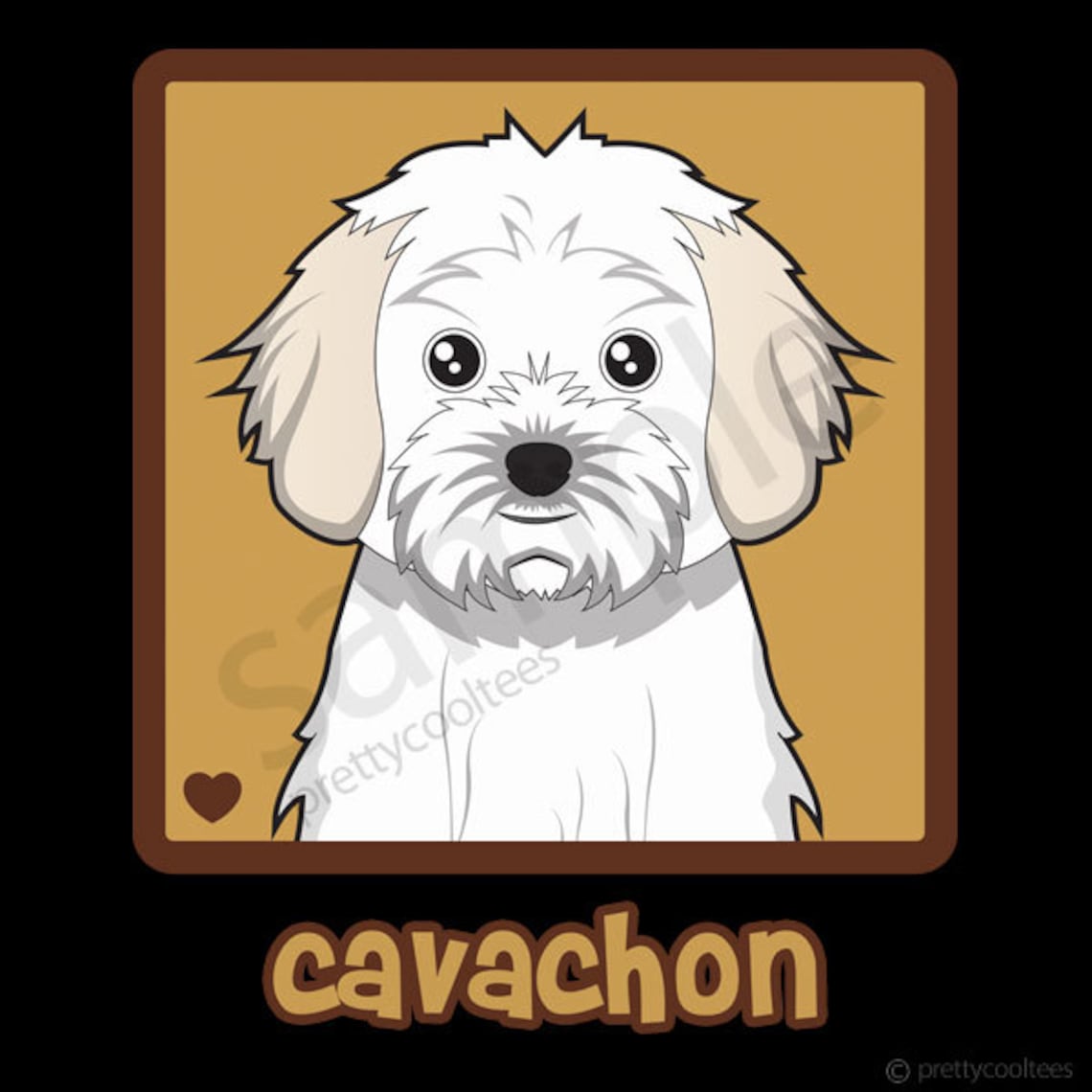 Cavachon Cartoon Heart T-shirt Tee - Men's, Women's Ladies, Short, Long ...