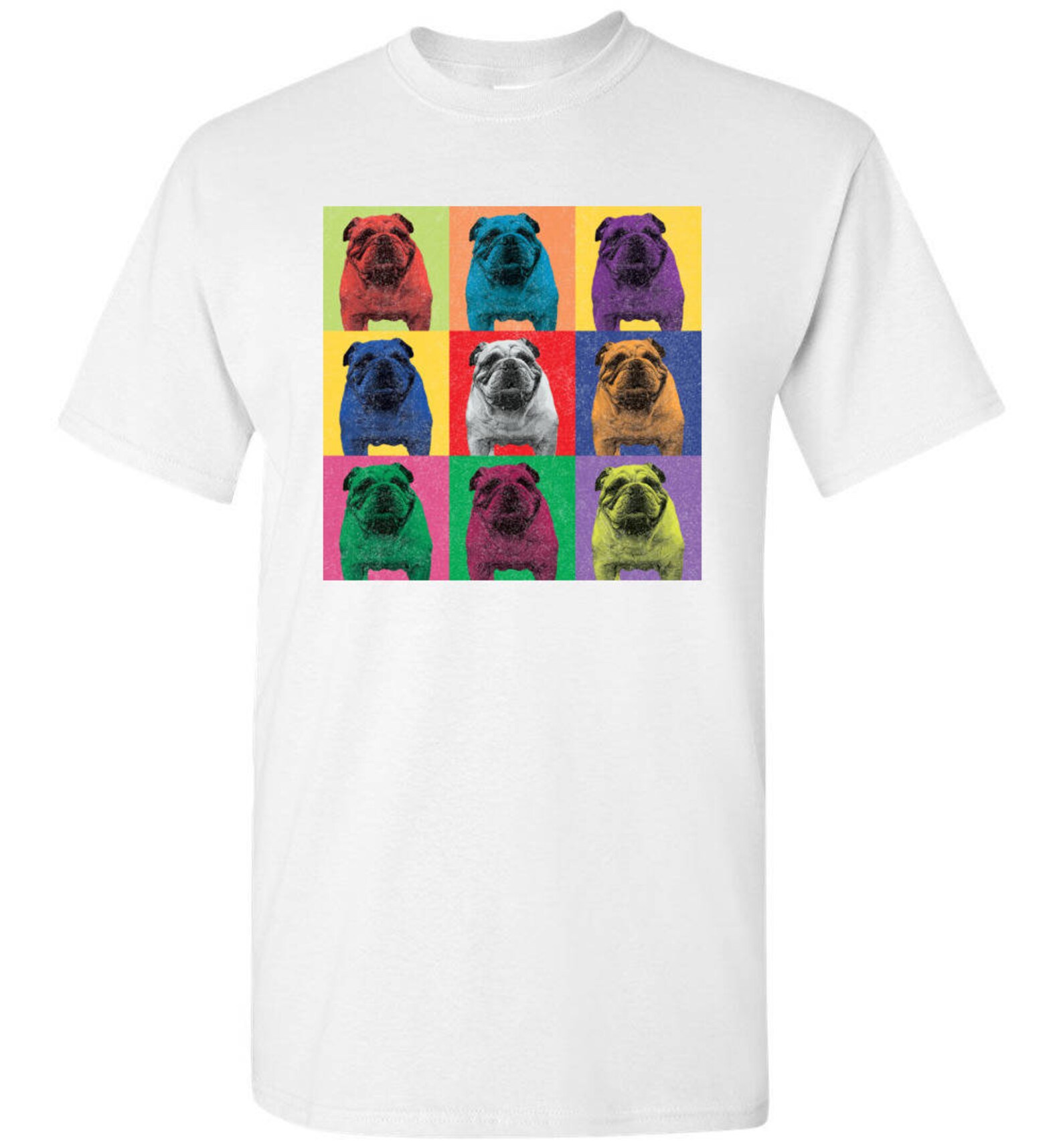 Bulldog Vintage-style Pop-art T-shirt Tee - Men's, Women's Ladies ...