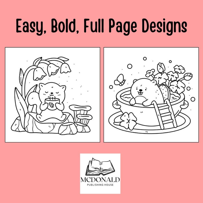 Cute Coloring Pages, Digital Coloring Book, Printable Coloring Pages - Etsy