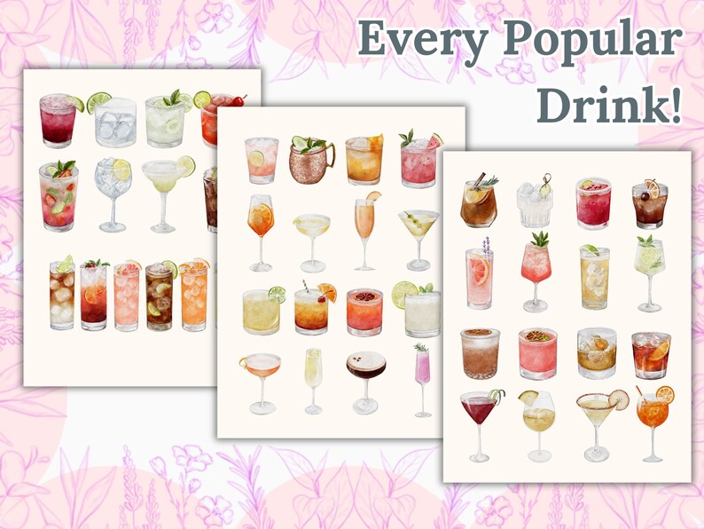 Signature Drinks Printable Template (eucalyptus, Olive Branch, or Grape ...