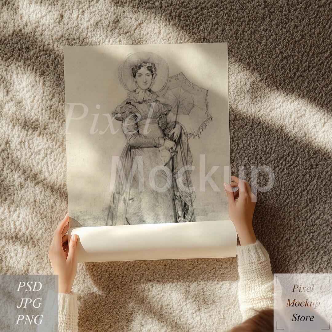 Poster Mockup With Person, Rolled up Mockup, Unrolling & Rolling, A4 A3 ...