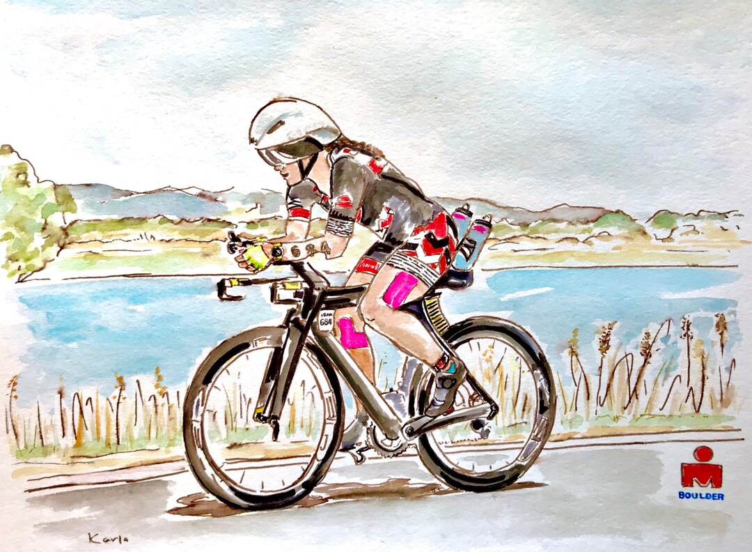 Cyclist, Personalized Hand-painted Bike Custom Portrait From Your ...