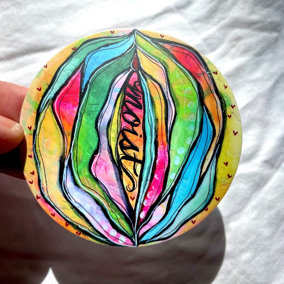 Rainbow Vulva Flower Sticker Yoni Art - Etsy