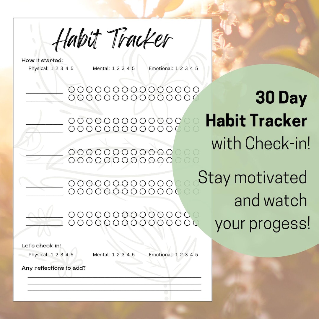 30 Day Positive Habit Tracker! Keep Motivated and on Track With Your ...