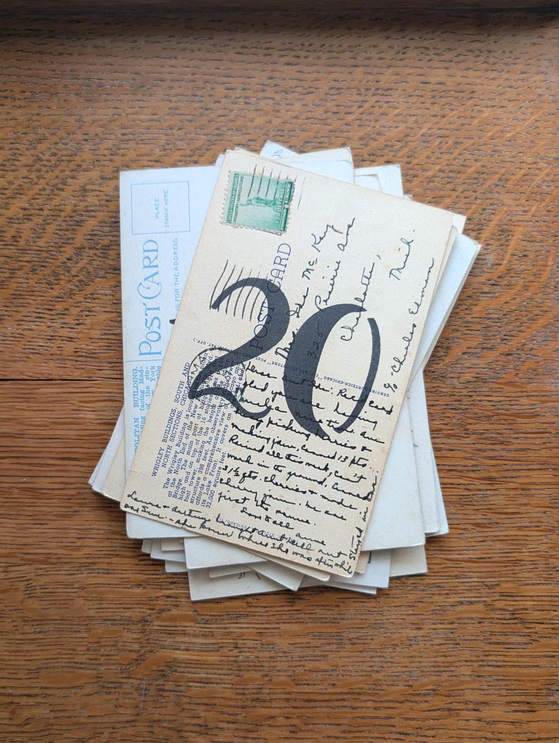 Custom Authentic Vintage & Antique Postcard Table Numbers - Choose Your ...