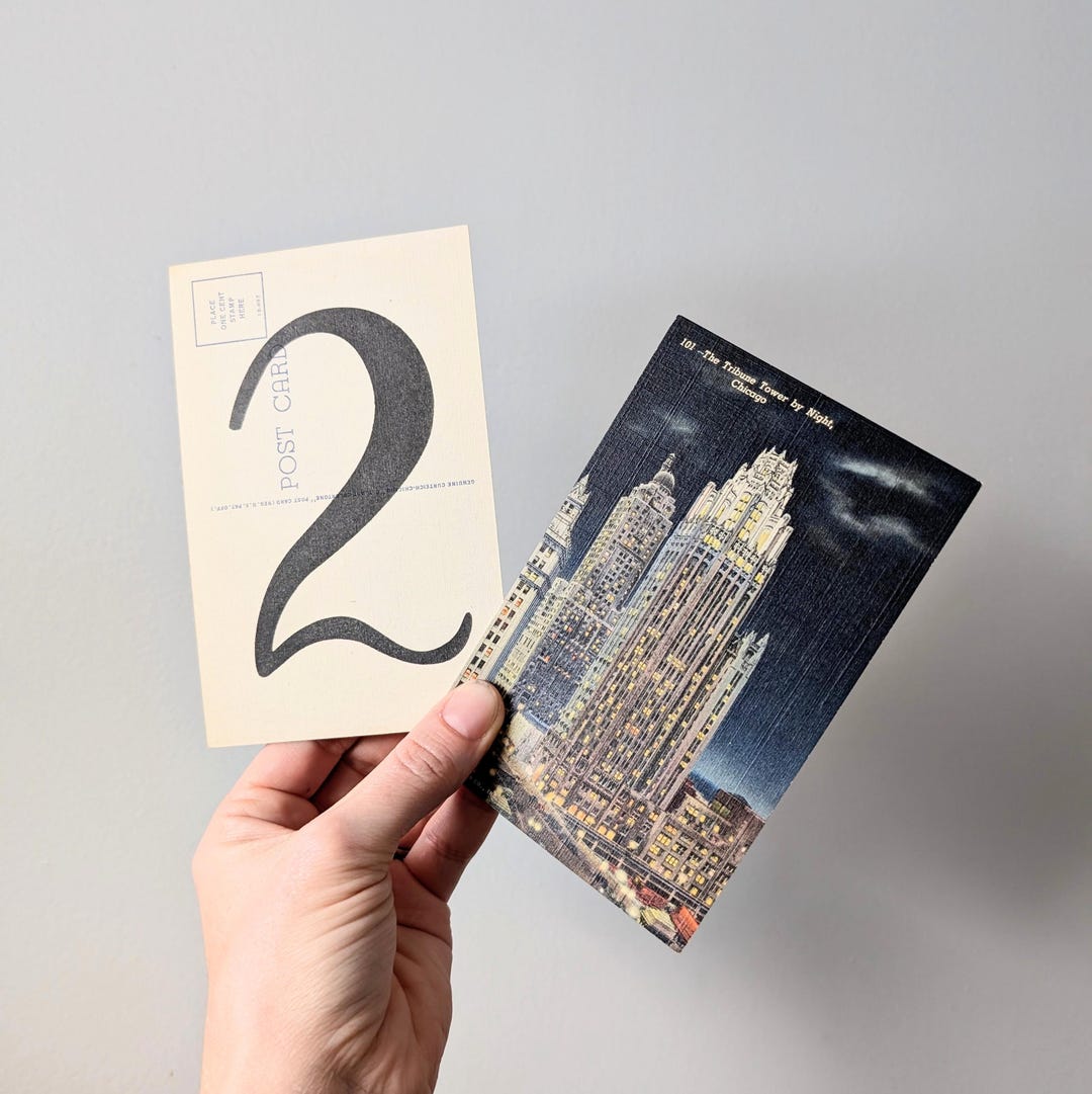 Authentic Vintage Chicago Postcard Table Numbers - Authentic Postcards ...