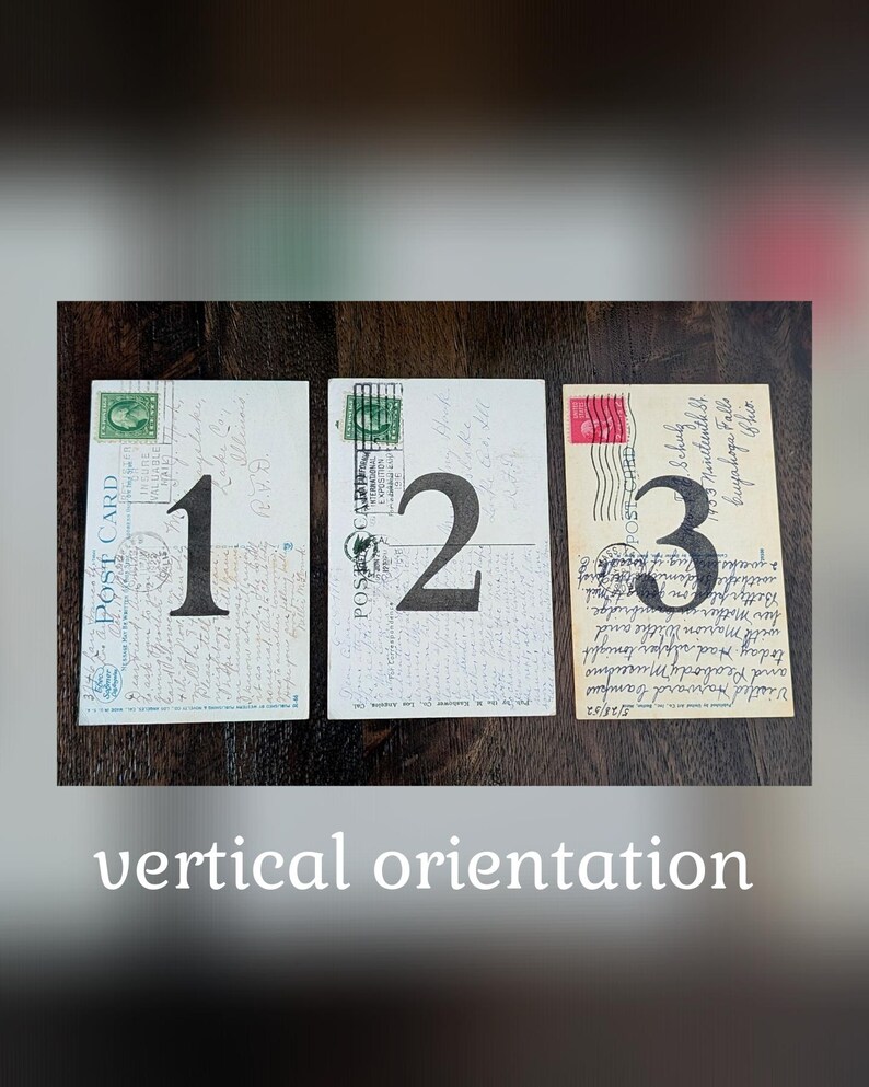 Custom Authentic Vintage & Antique Postcard Table Numbers - Choose Your ...