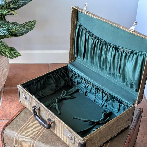 Vintage Striped Suitcases - Hard Sided Suitcases - Ci… - Gem