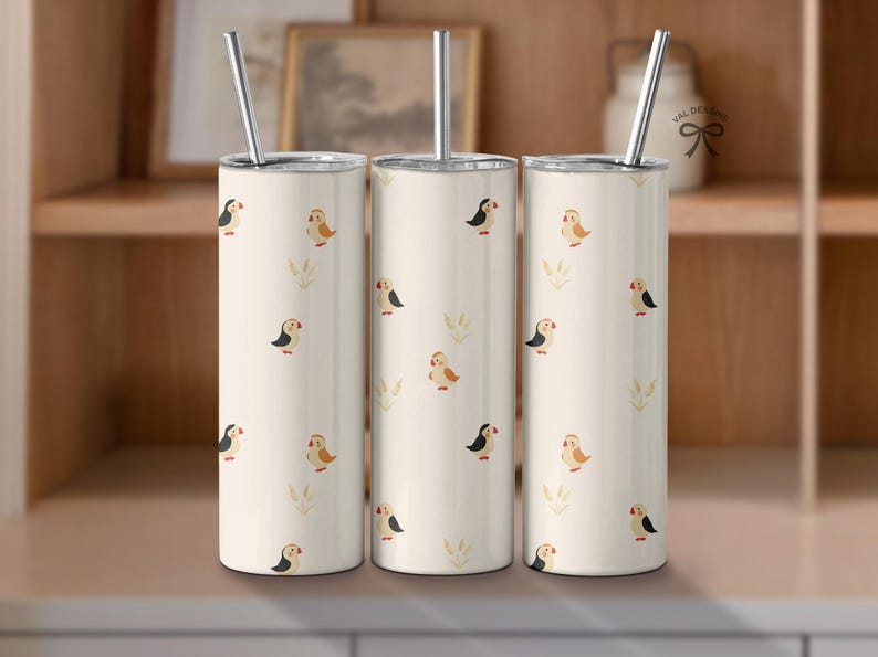 Puffin Bird Seamless Pattern, Cute Animal Printable Fabric, Children ...