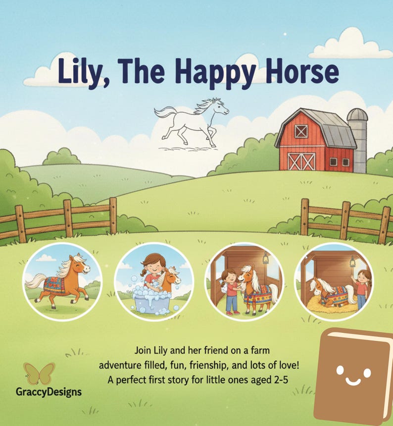 Toddler Horse Story Book | Preschool Farm Animal Picture Book | Bedtime ...