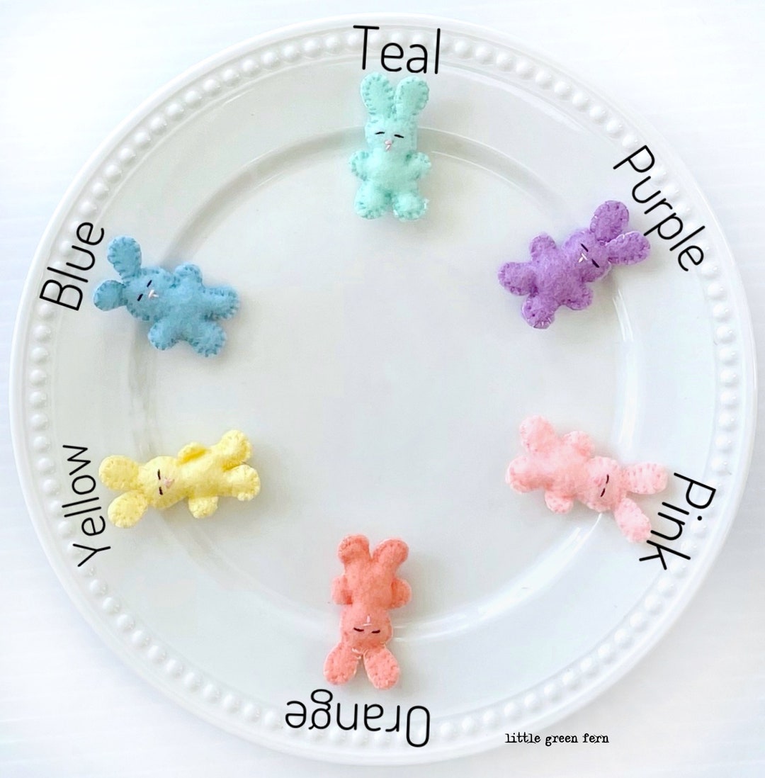 Miniature Felt Stuffed Bunny Rabbit in PASTEL. 1 Inch Bunny Doll. Tiny ...