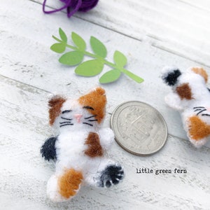 Tiny Stuffed Calico Kitty Cat, Pocket Pet, Miniature Calico Kitten ...