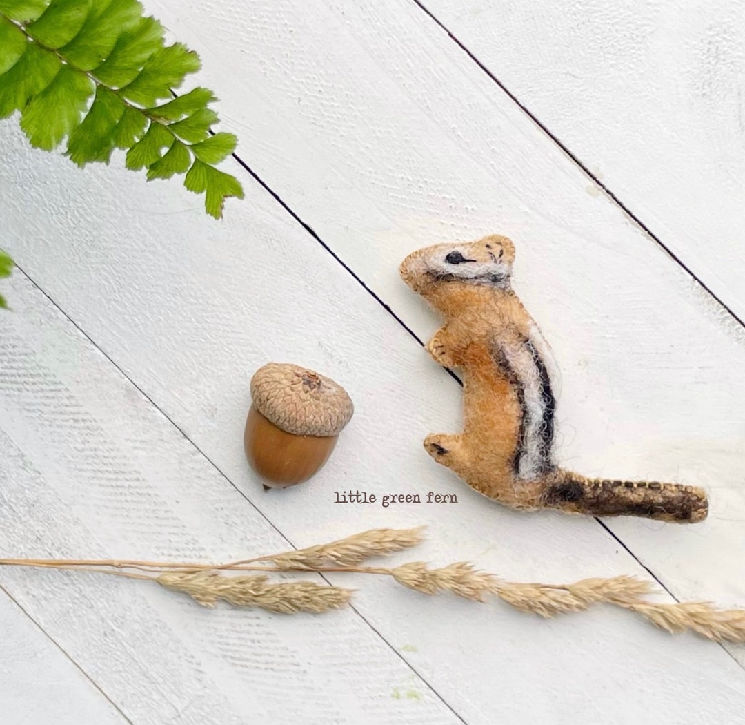 Tiny Stuffed Chipmunk Plushie, Felt Chipmunk Toy, Chipmunk Ornament ...