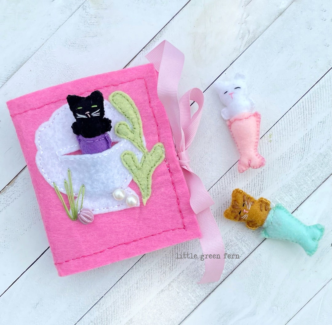 Mini Felt Quiet Book, Mermaid Cat Busy Book, Travel Toy Idea for Girl ...