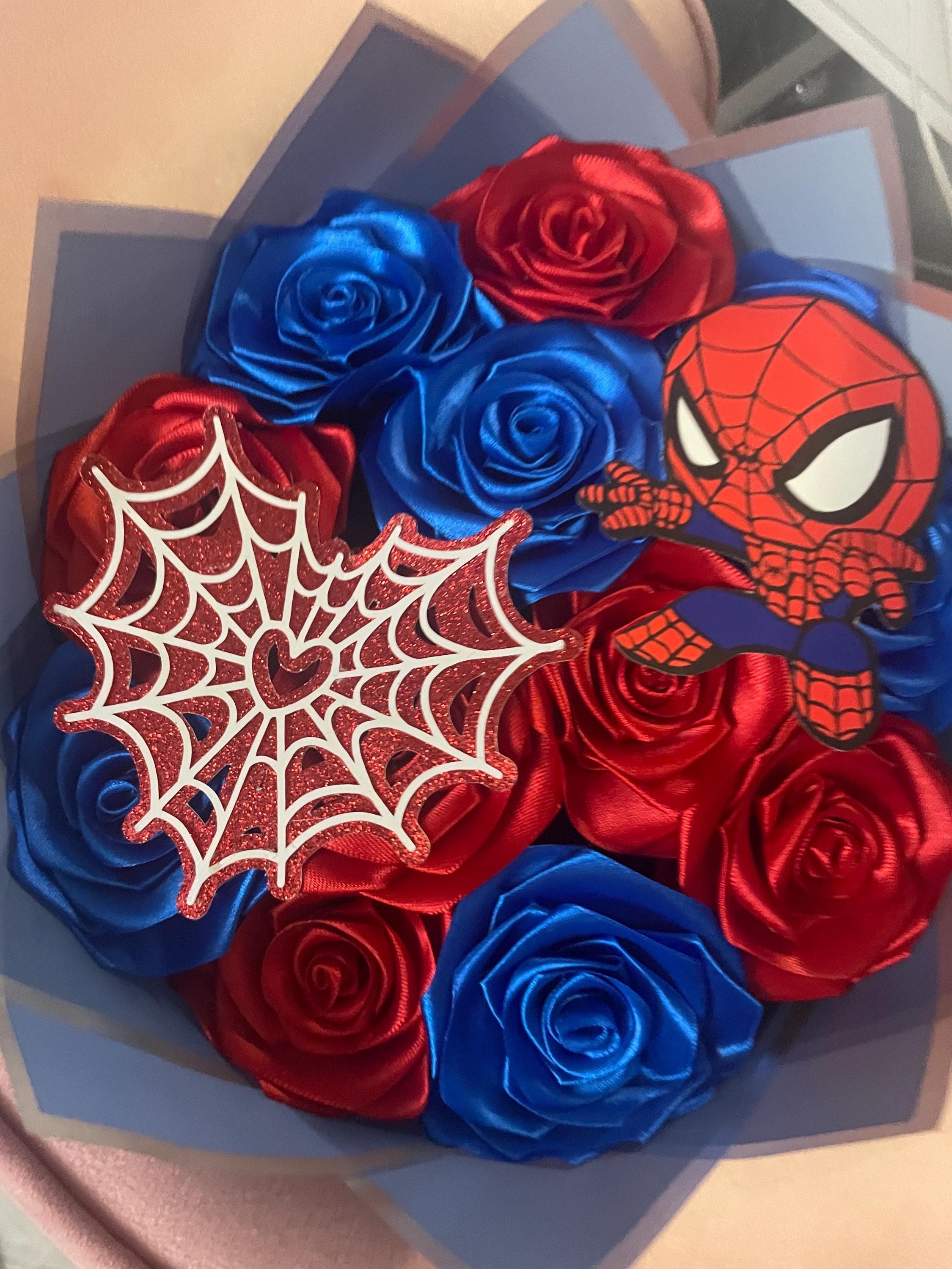 Spiderman Theme Eternal Rose Bouquet - Etsy