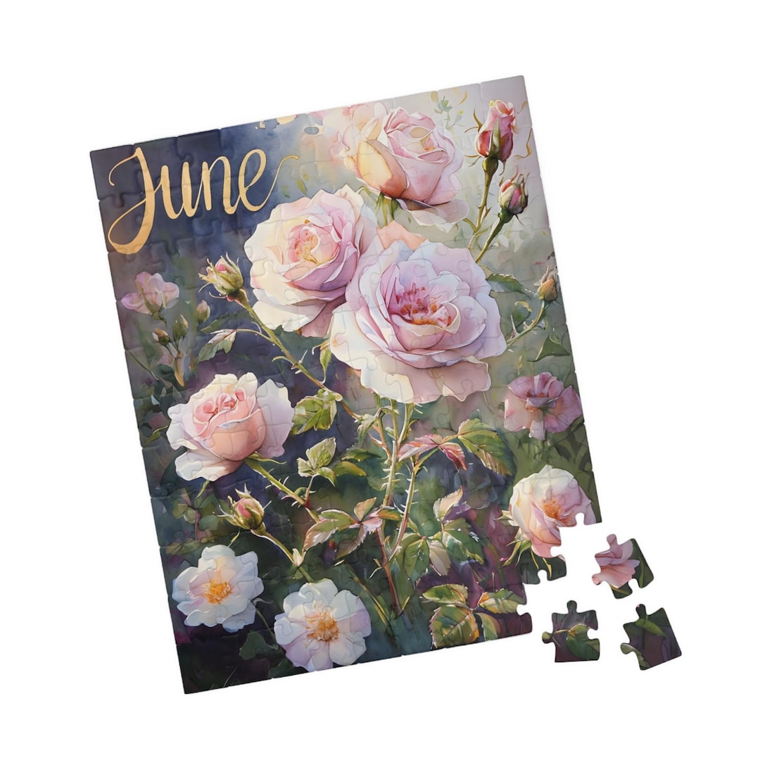 June Birth Flower Rose Puzzle: Floral Jigsaw Gift (100, 250, 500, 1000 ...