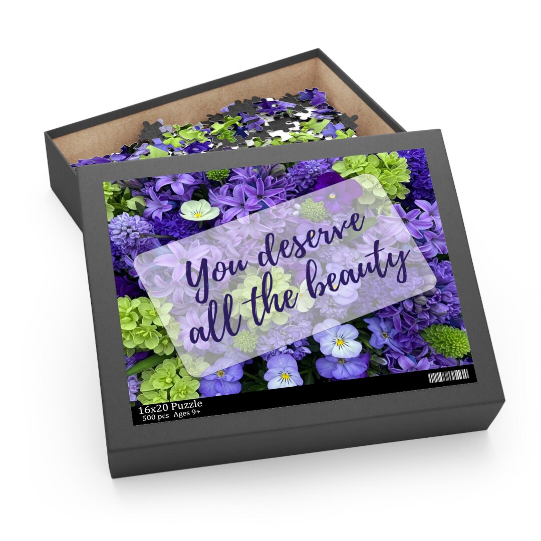 Purple Spring Flower Puzzle "you Deserve All the Beauty" Inspirational ...