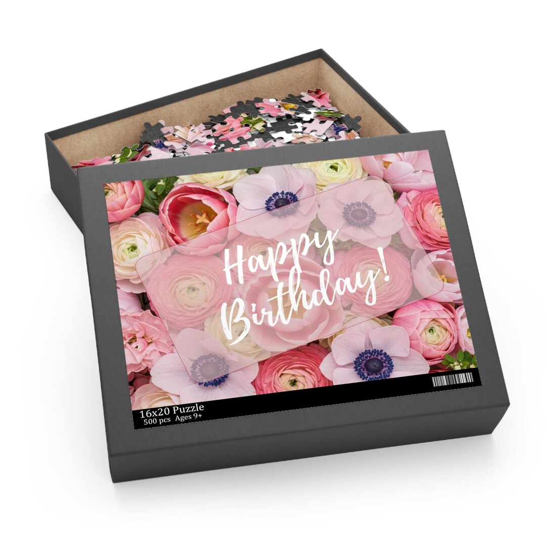 Pastel Floral Happy Birthday Card Puzzle, 120, 250, 500 Pieces ...