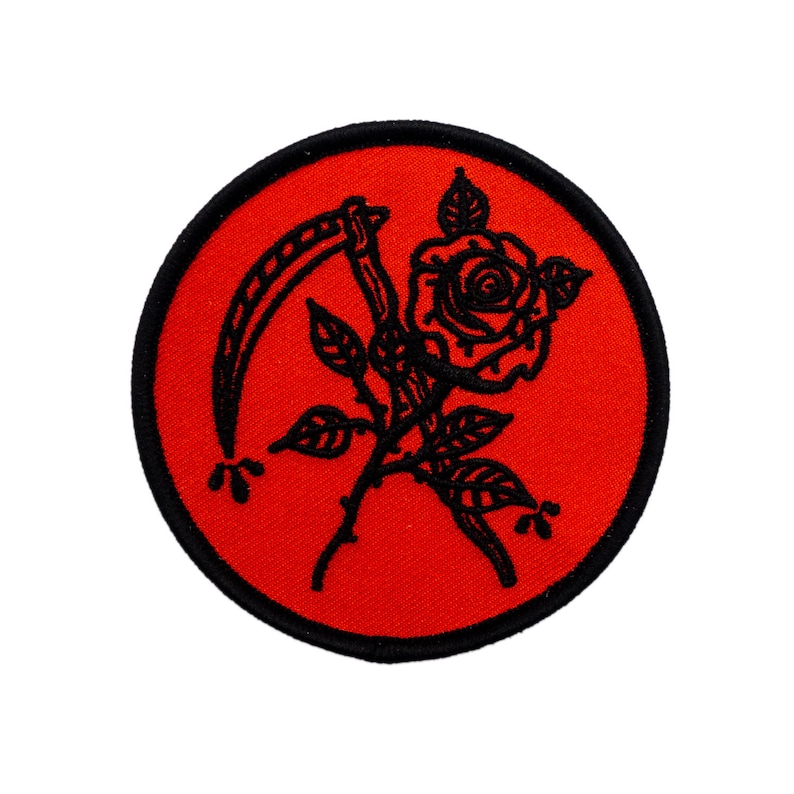 Scythe and Rose Patch. Love and Death Embroidered Iron on - Etsy