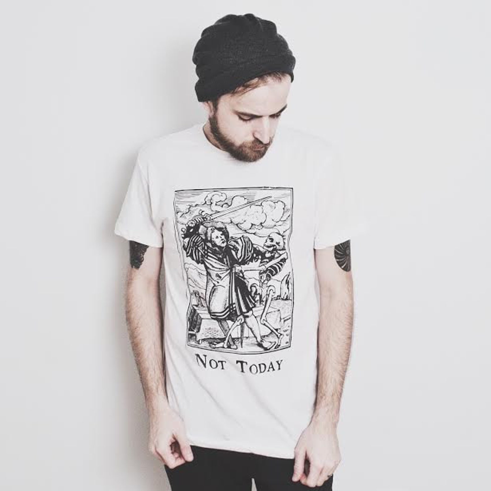 Not Today T-Shirt. White Unisex Skeleton Tee. Game of Thrones | Etsy