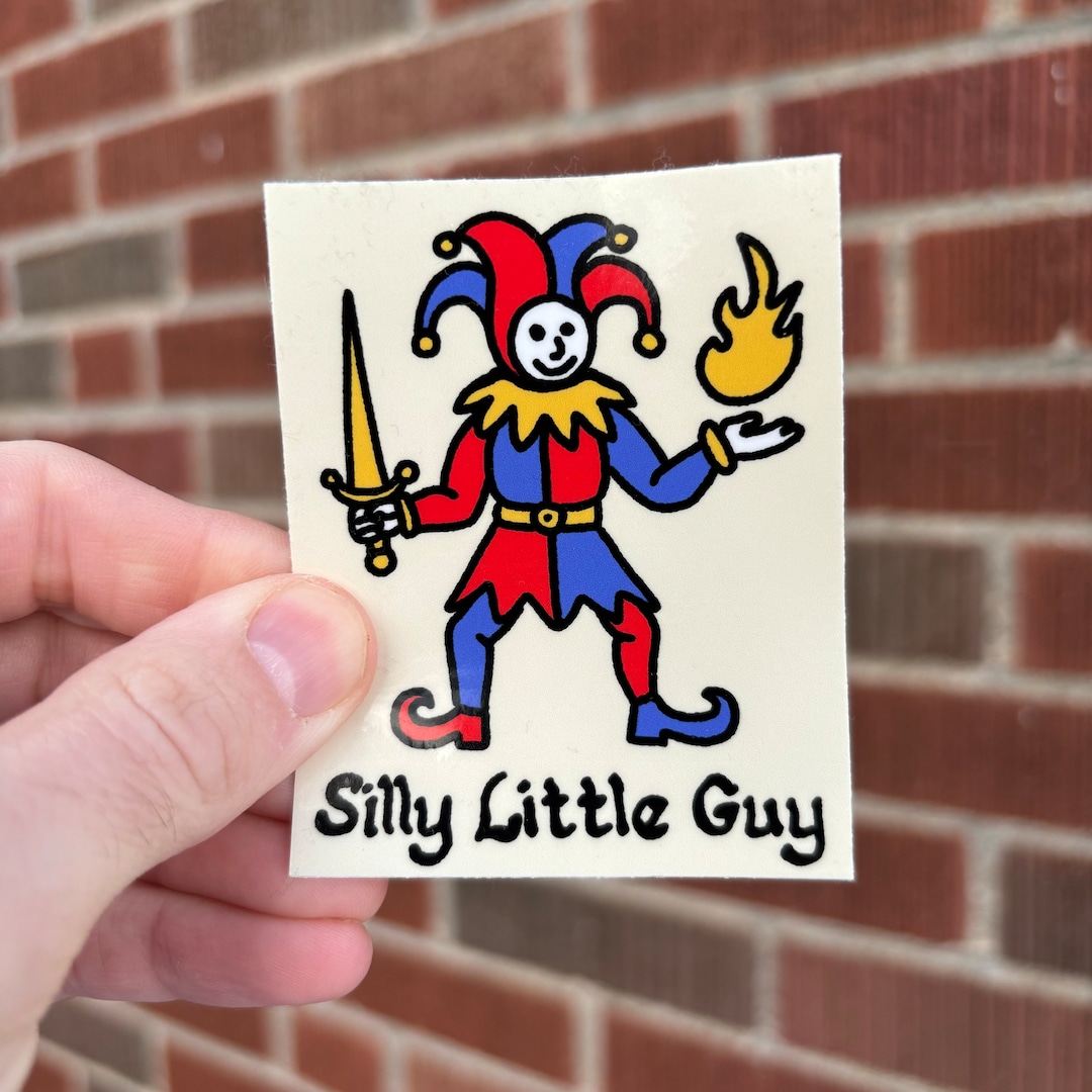 Silly Little Guy Sticker. Medieval Jester Decal. Weird Funny Vinyl ...