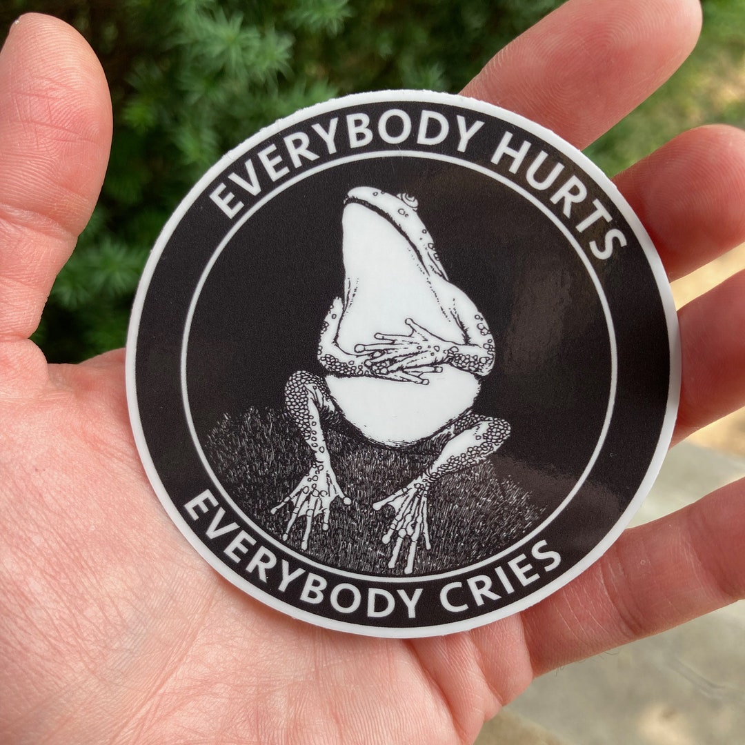 Sad Frog Sticker. Mental Health Vinyl Decal. Depression Anxiety Grief ...