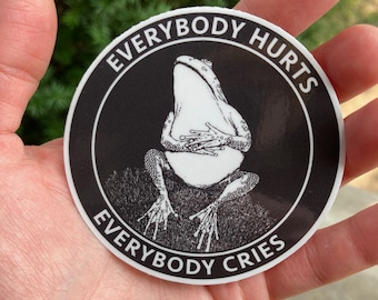 Sad Frog Sticker - Etsy