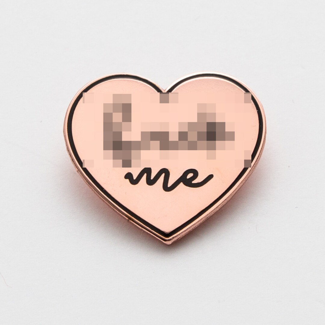 MATURE Eff Me Enamel Pin. Rose Gold Heart Pin. - Etsy