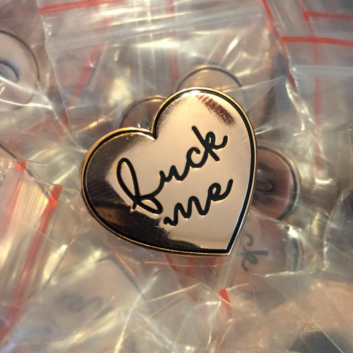 MATURE Eff Me Enamel Pin. Rose Gold Heart Pin. - Etsy
