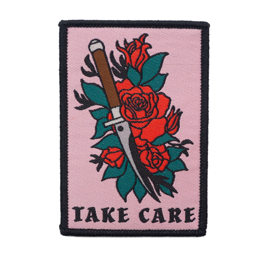 Take Care Patch. Rose and Switchblade Patch. Roses and Knife - Etsy