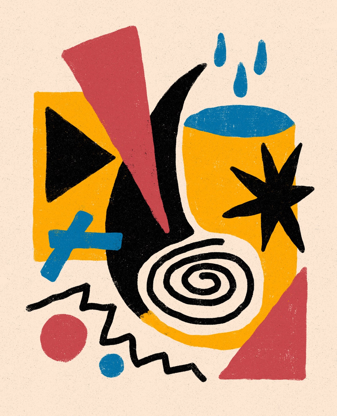 Deep Rooted Pain Abstract Art Print. Abstract Illustration Modern Art ...