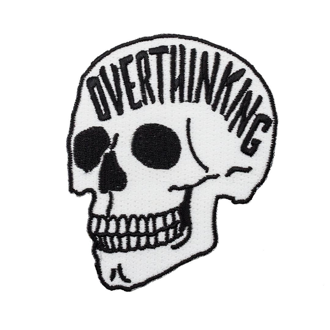 Overthinking Embroidered Patch. Mental Health Patch. Anxiety Skull ...