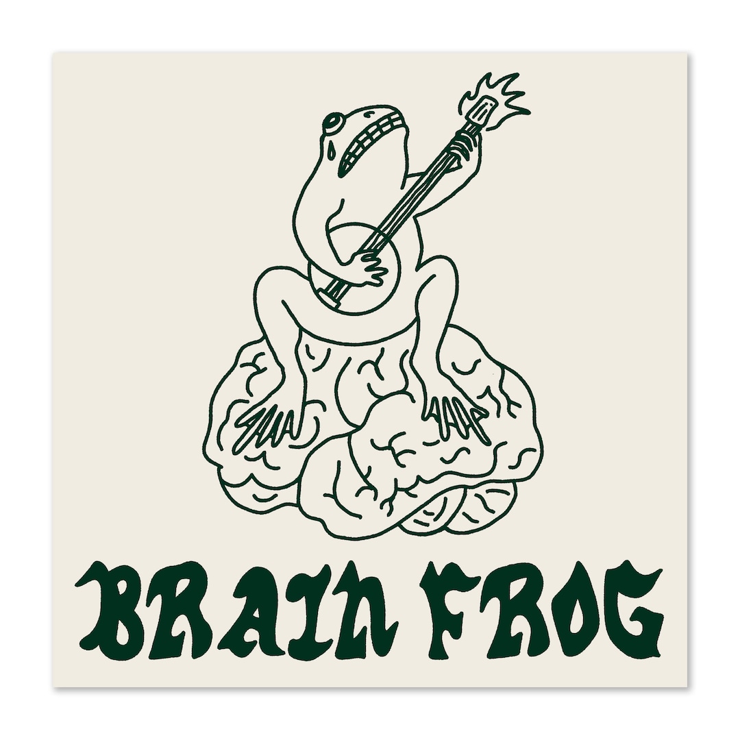 Brain Frog Print. Brain Fog Art Print. Banjo Frog on Brain Illustration ...