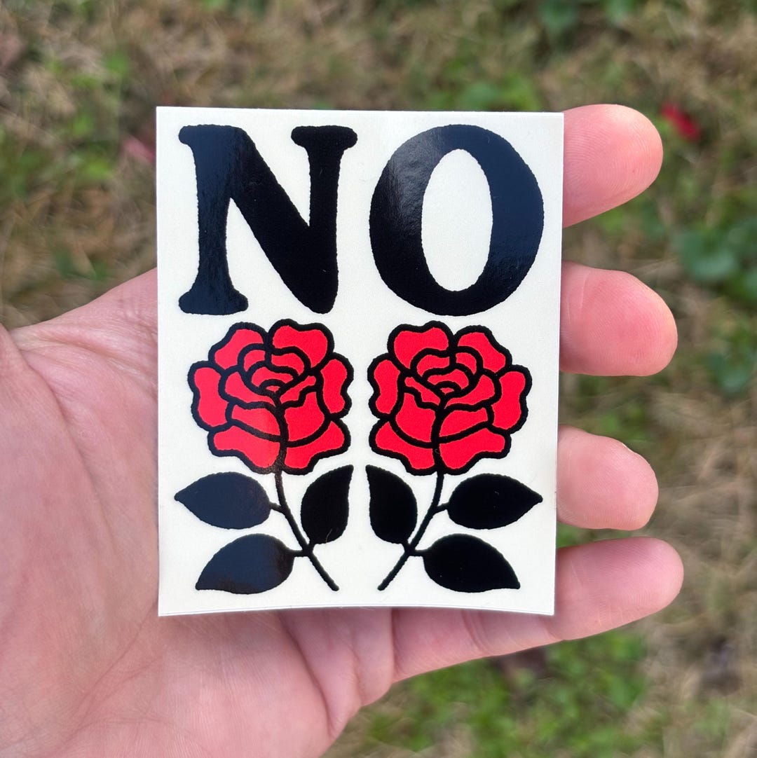 NO Sticker. Nope Vinyl Decal. Rose Sticker. - Etsy