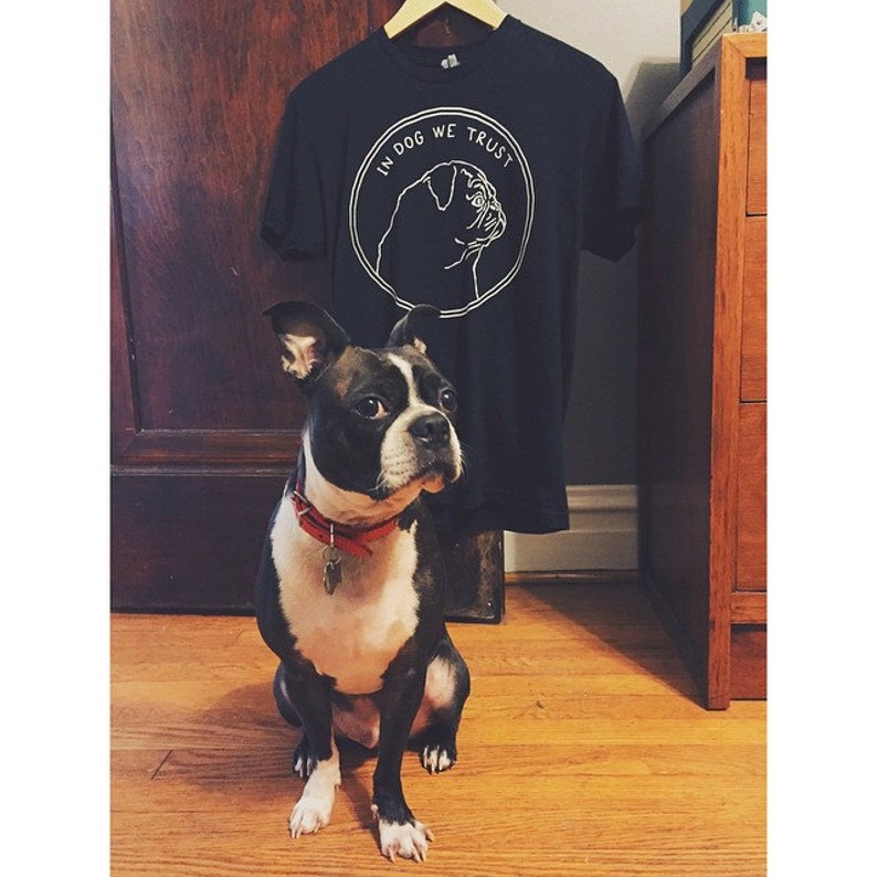 In Dog We Trust Pug T-shirt. Men's Unisex Dog Tee. Black | Etsy