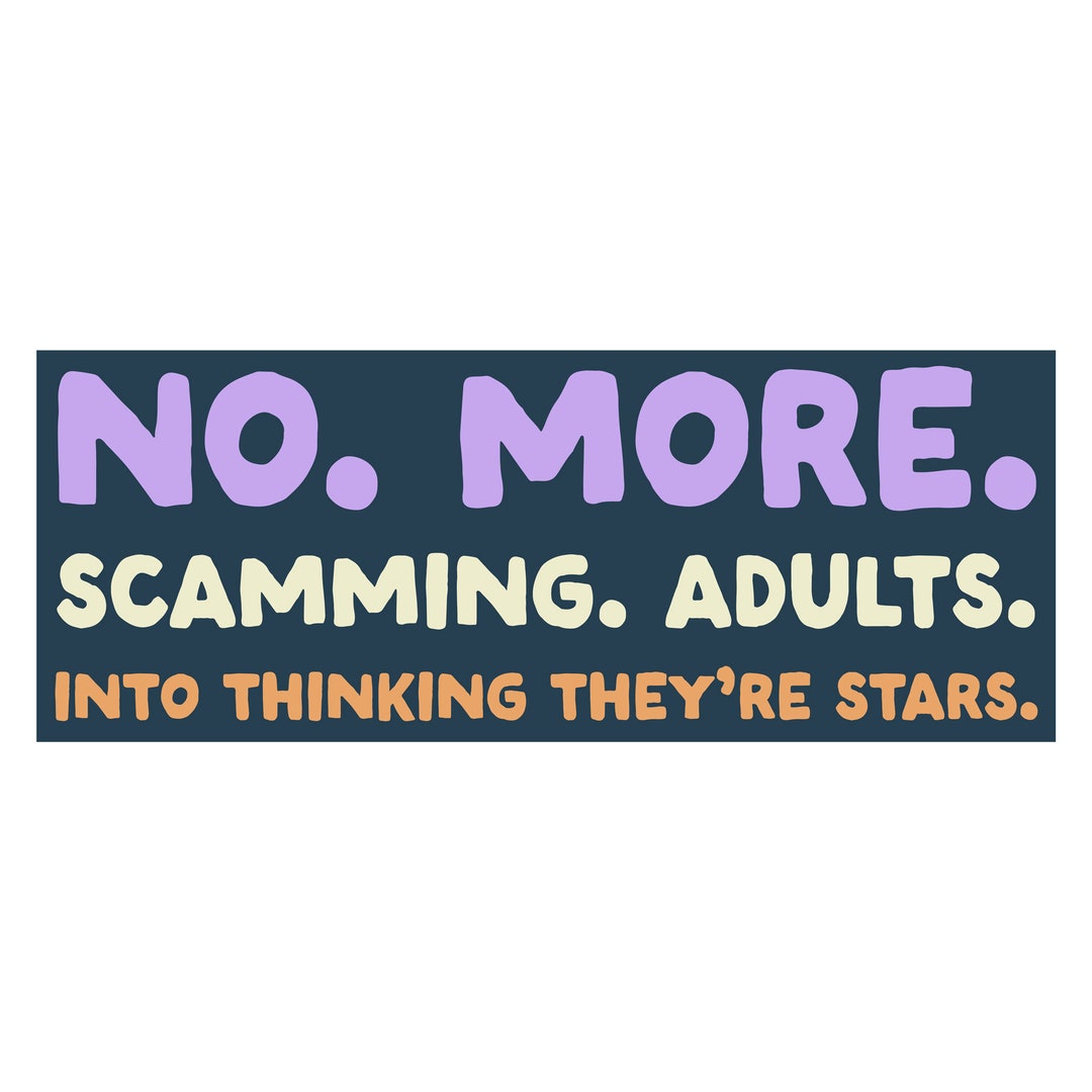 I Think You Should Leave Bumper Sticker. No More Scamming Adults Into ...