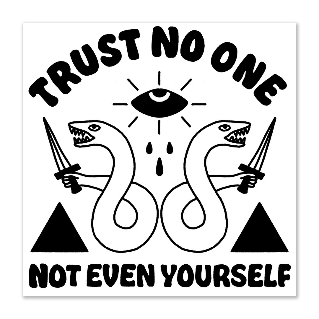 Trust No One Print. Snakes Illustration Print. No Fake Friends Wall Art ...