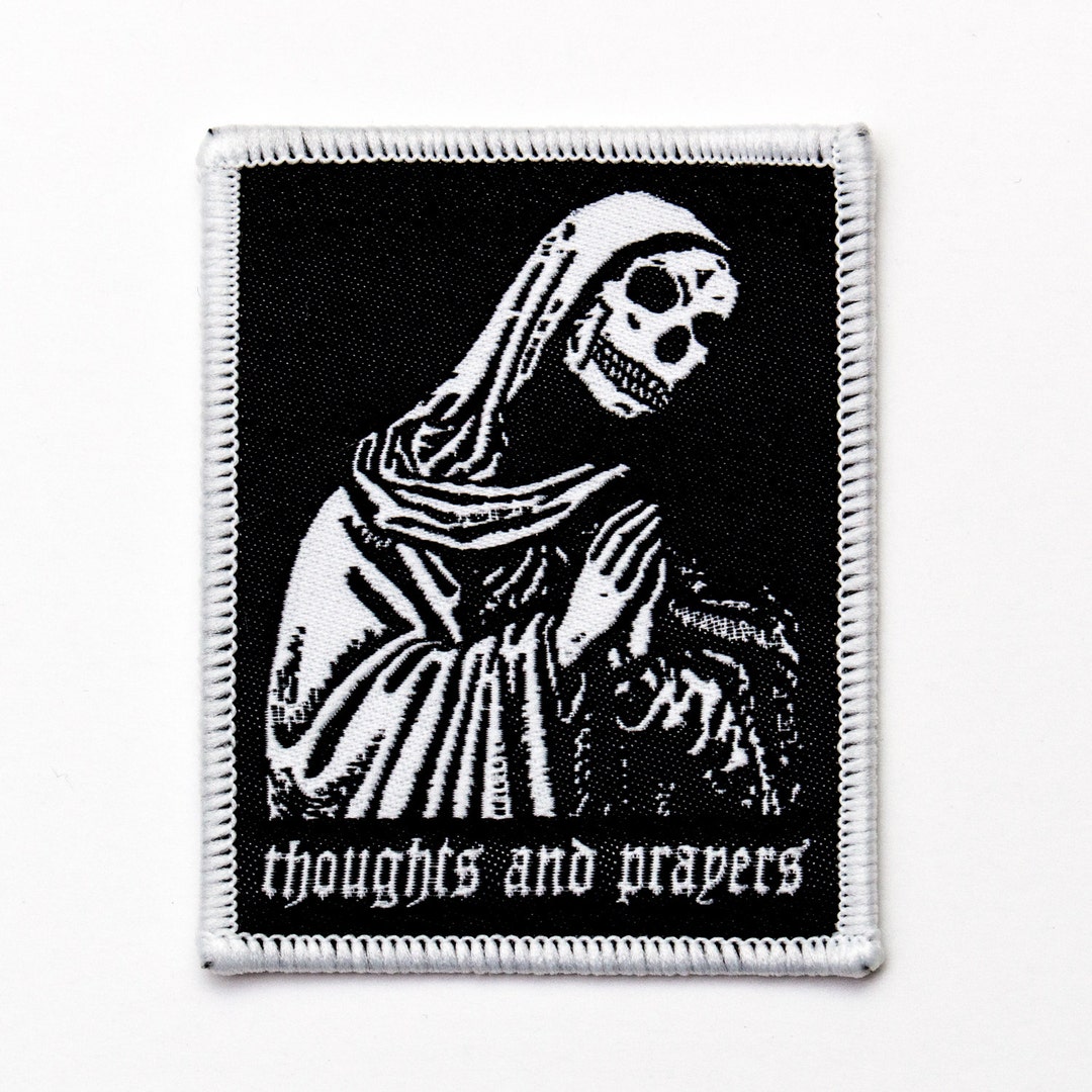 Thoughts and Prayers Iron on Patch. Woven Embroidered Patch. - Etsy