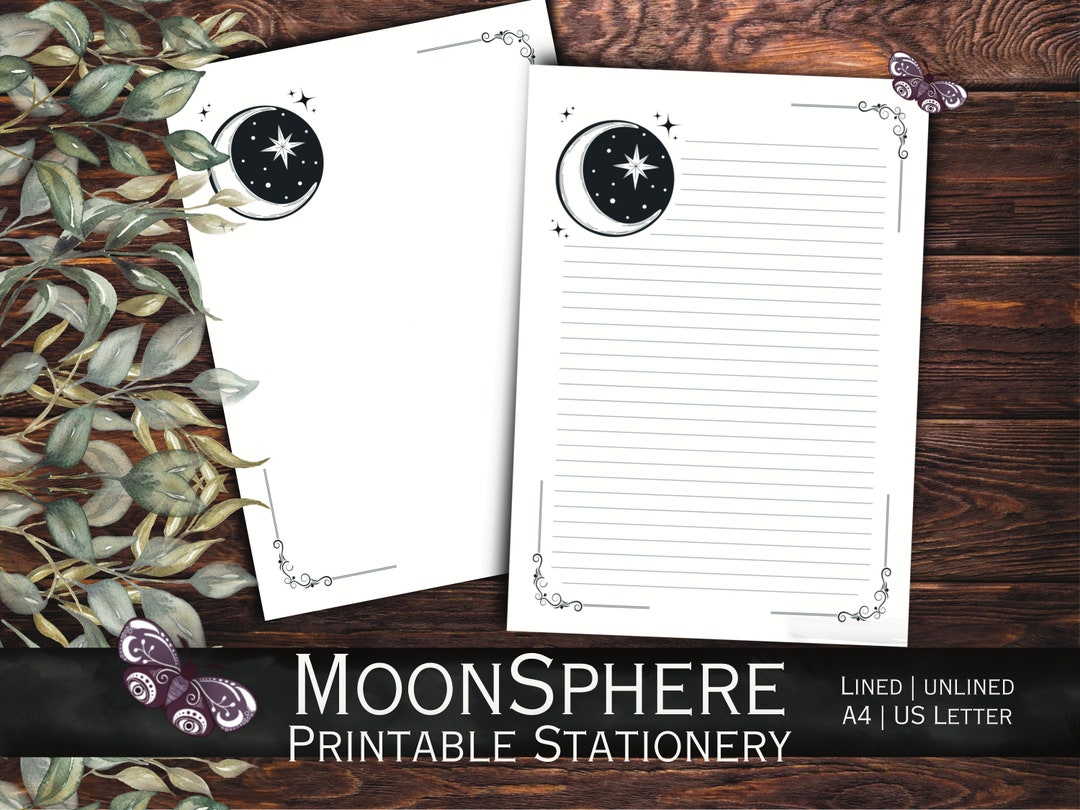Moonsphere - Printable Stationery for Letter Writing, List Making ...