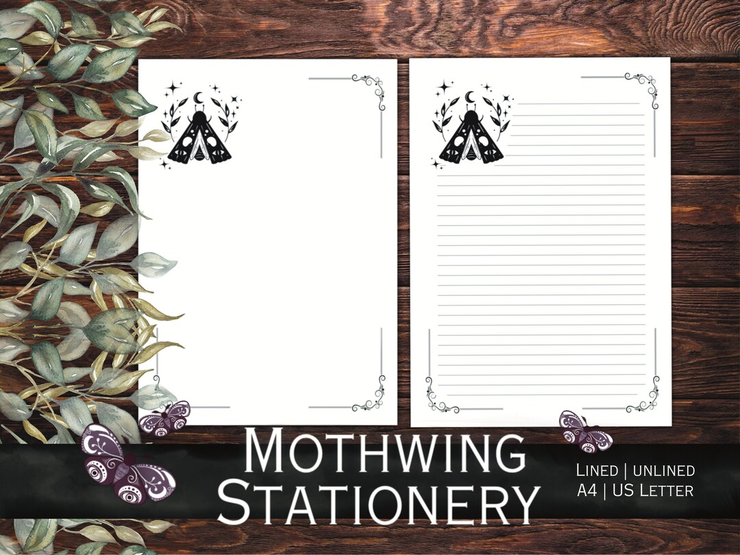 Mothwing - Printable Stationery for Letter Writing, List Making ...