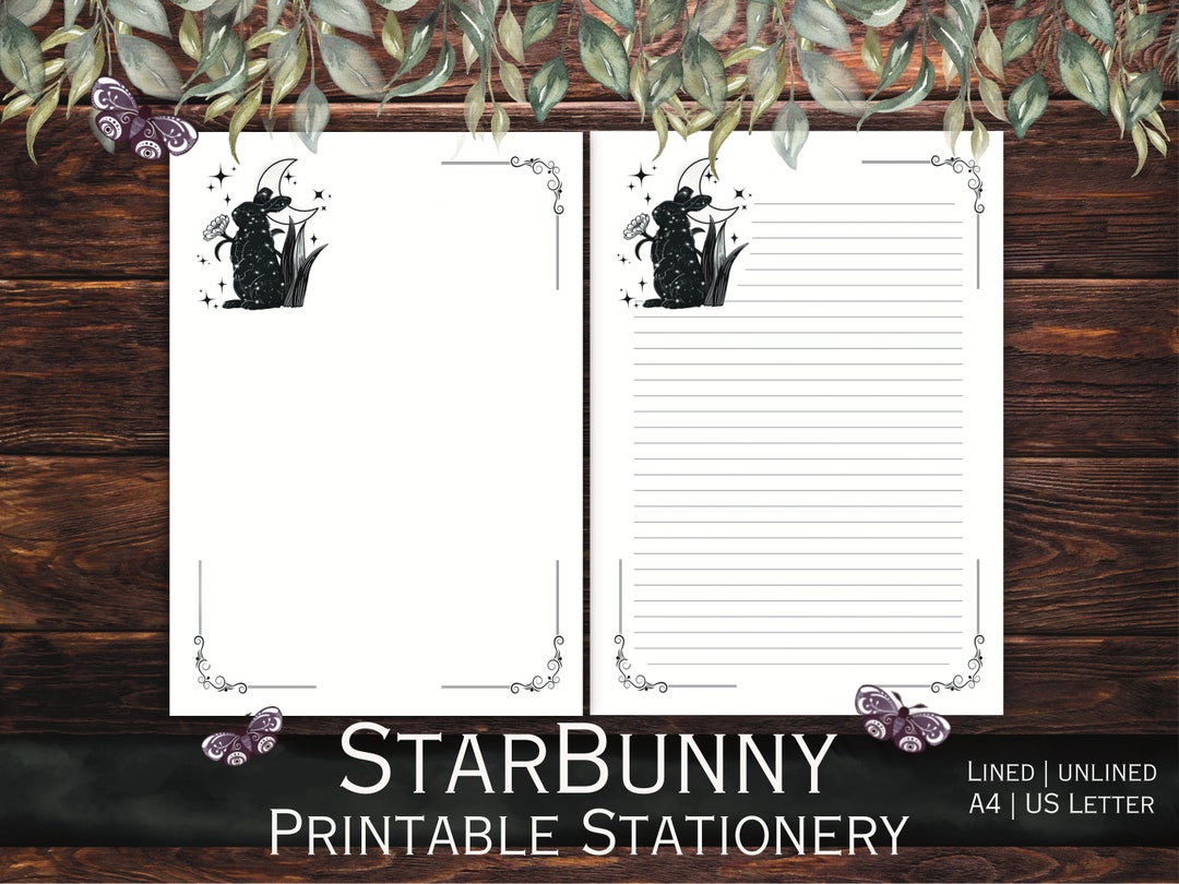Starbunny Printable Stationery for Letter Writing, List Making ...