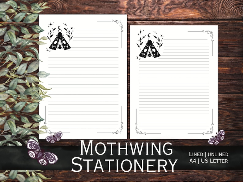 Mothwing - Printable Stationery for Letter Writing, List Making ...