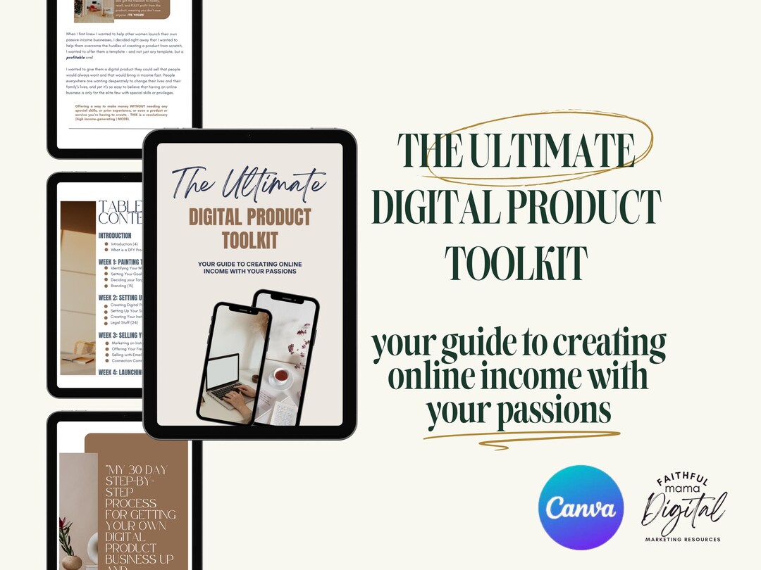 Ultimate Digital Product Toolkit | PLR Digital Product | Canva Template ...