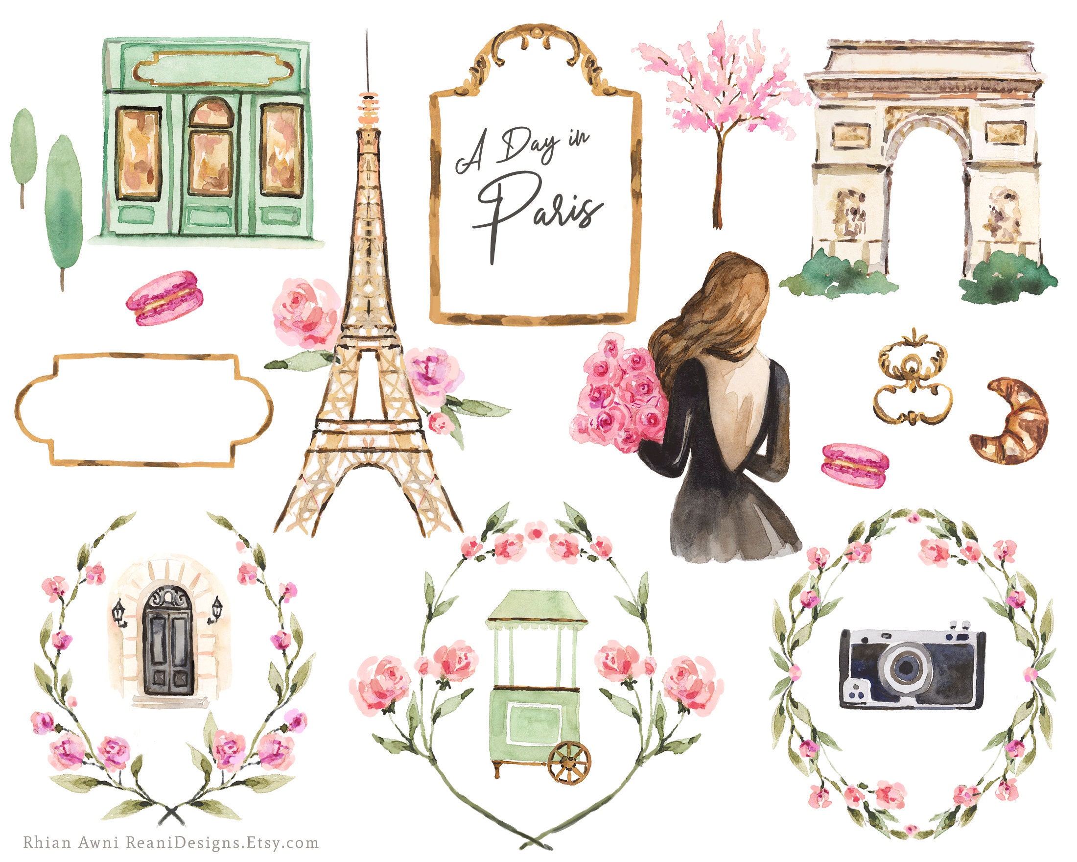 When in Paris Clipart for Personal and Commercial Use Eiffel - Etsy