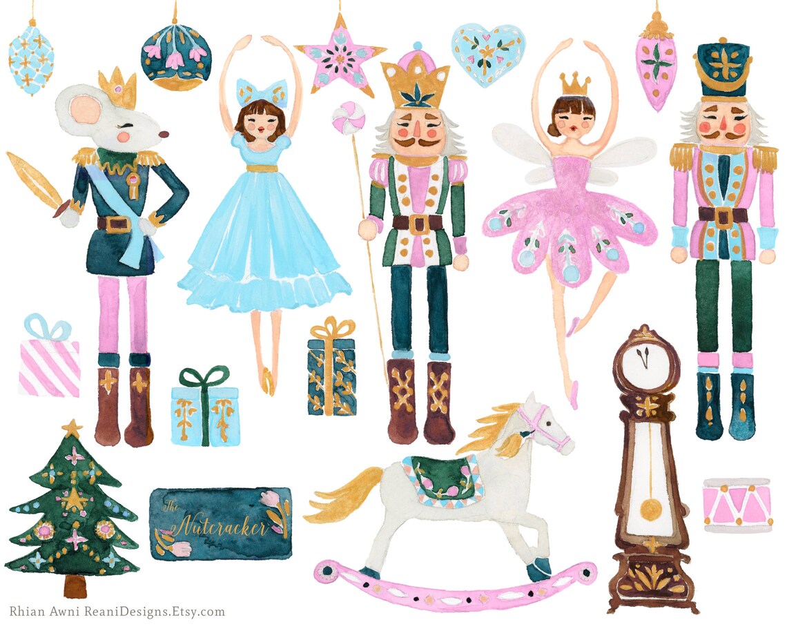 Nutcracker Clip Art for Personal and Commercial Use - Pastel Pink ...