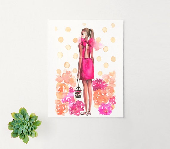 Fashion Illustration Print Kate Spade Fashion Sketch | Etsy