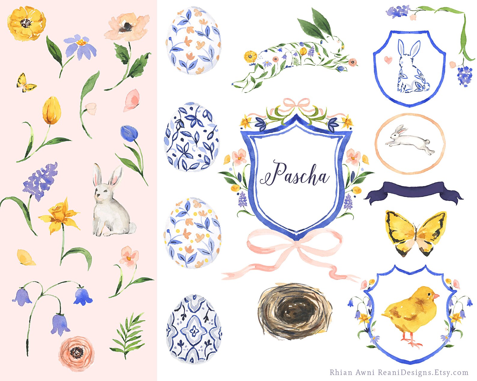 Easter Holiday Clipart for Personal and Commercial Use | Etsy